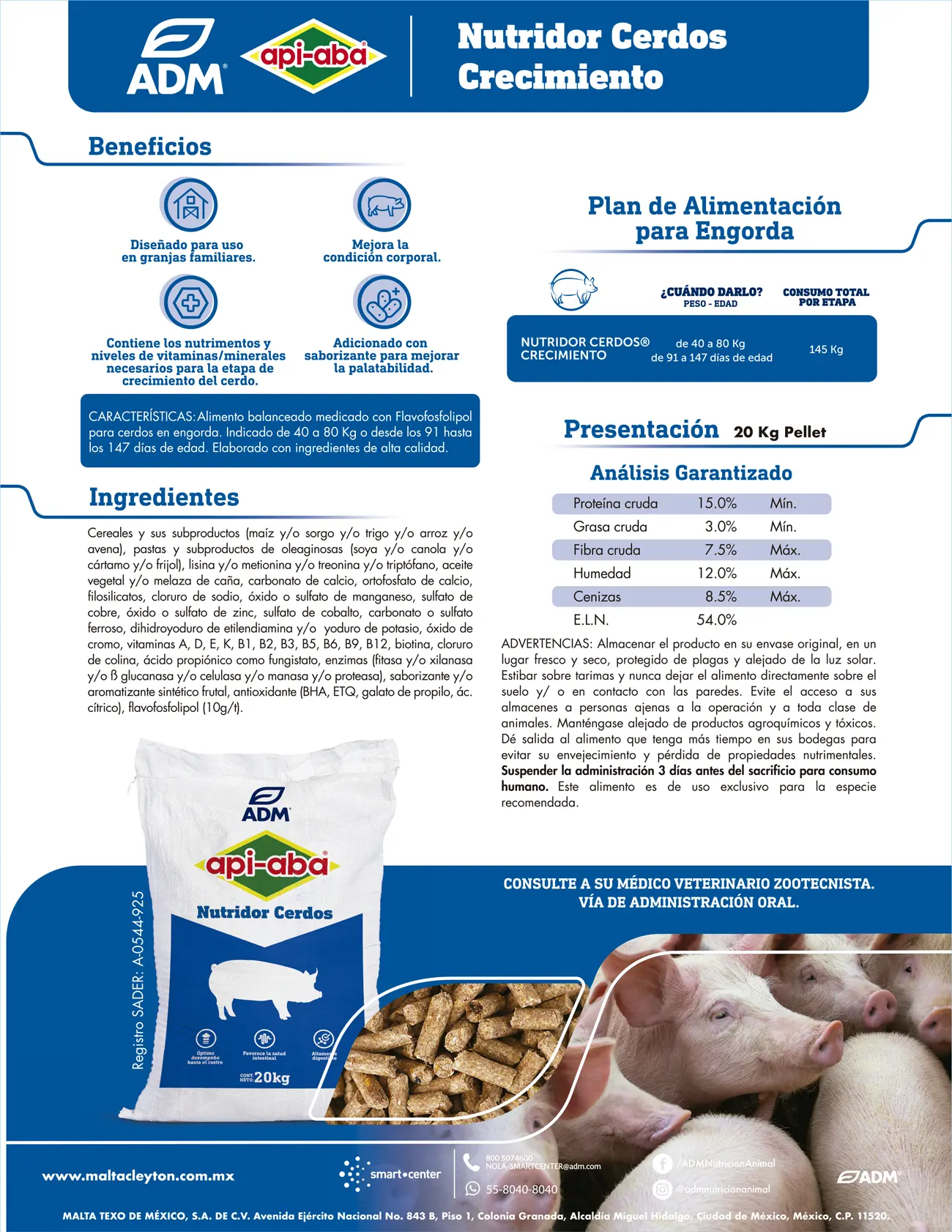Nutridor cerdos crecimiento flavofosfolipol